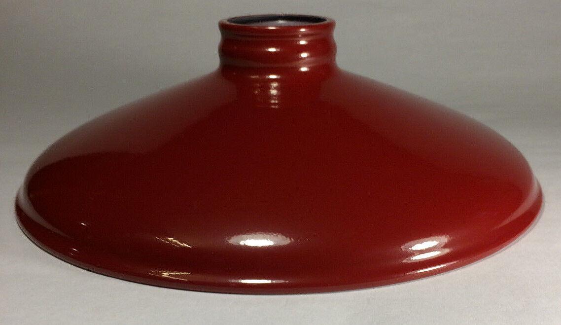 Metal Cone Lamp Light Shade Pendant 2.25 X 10 Red Porcelain Industrial ...